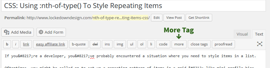 Using The More Tag In WordPress | Lockedown SEO